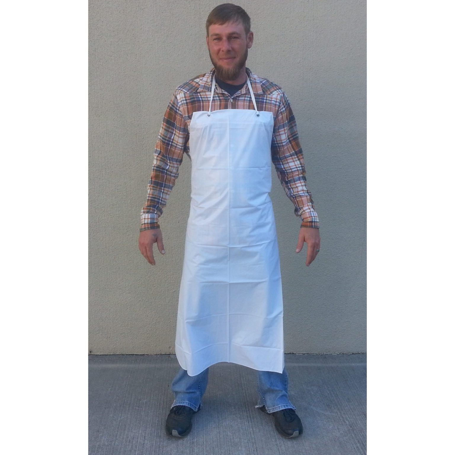 WV6H-44-PVC white hemmed apron 33″ x 44″ 6 mil (1 bag of 12 aprons ...